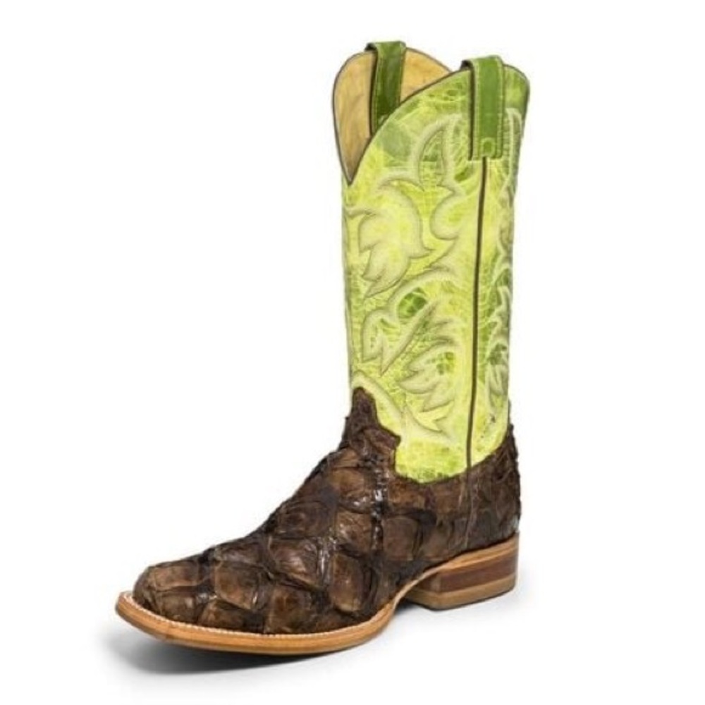 Rare Justin Men’s Nightlife Lime Brown Exotic Skin Le… - Gem
